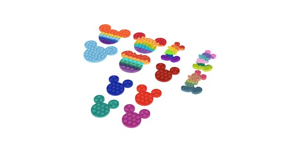 3D Mickey Mouse Pop It Fidget Toys Set - TurboSquid 1804848