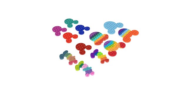 3D Mickey Mouse Pop It Fidget Toys Set - TurboSquid 1804848