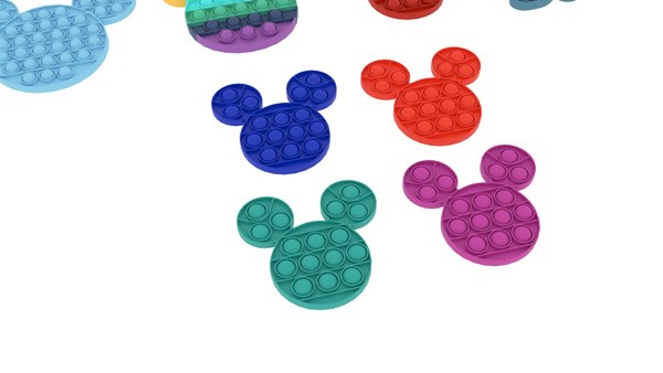 3D Mickey Mouse Pop It Fidget Toys Set - TurboSquid 1804848