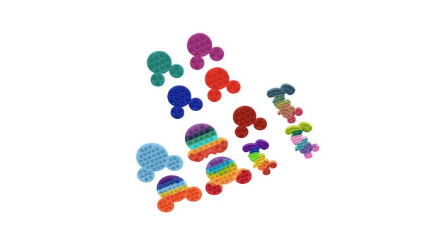 3D Mickey Mouse Pop It Fidget Toys Set - TurboSquid 1804848