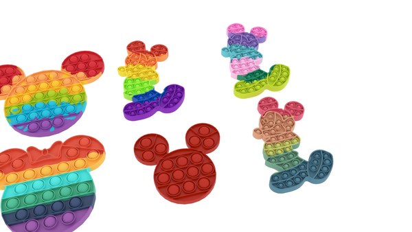 3D Mickey Mouse Pop It Fidget Toys Set - TurboSquid 1804848