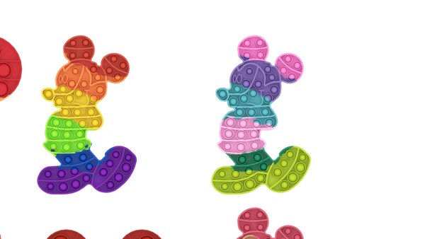 3D Mickey Mouse Pop It Fidget Toys Set - TurboSquid 1804848