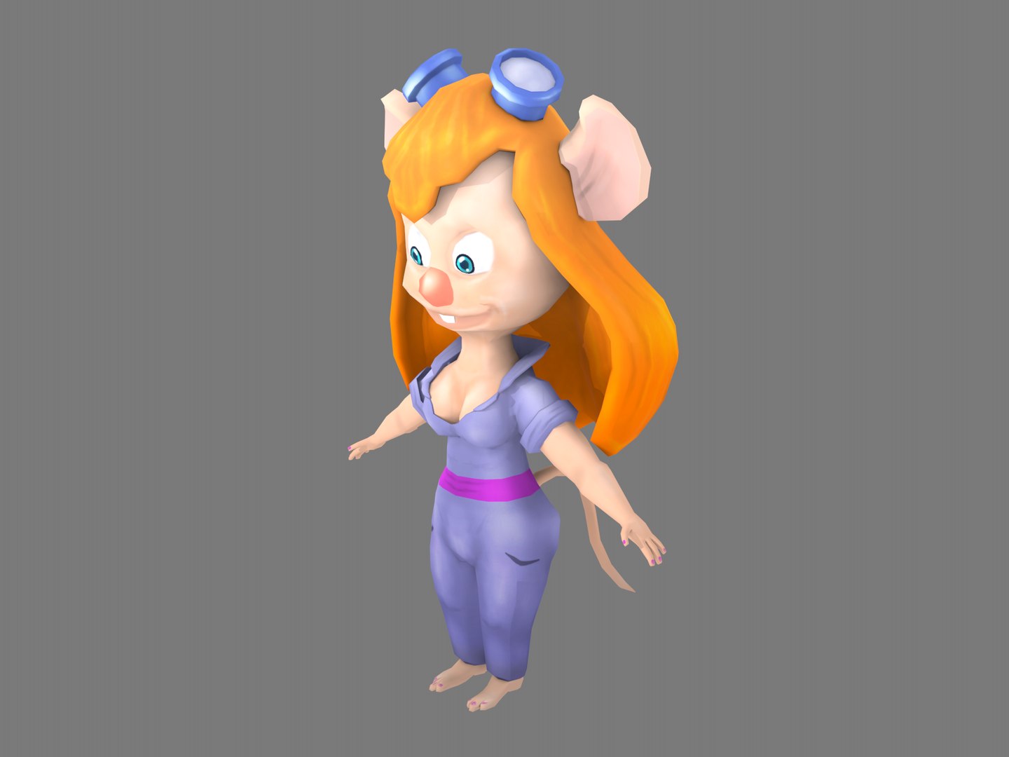 3D Model Girl Cartoon Mouse - TurboSquid 1419077