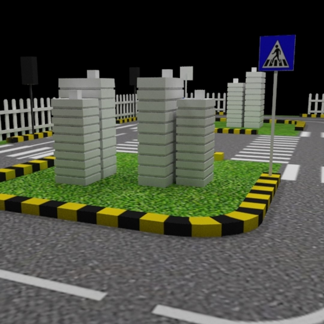 Road Track Traffic Playground Model - TurboSquid 1499672