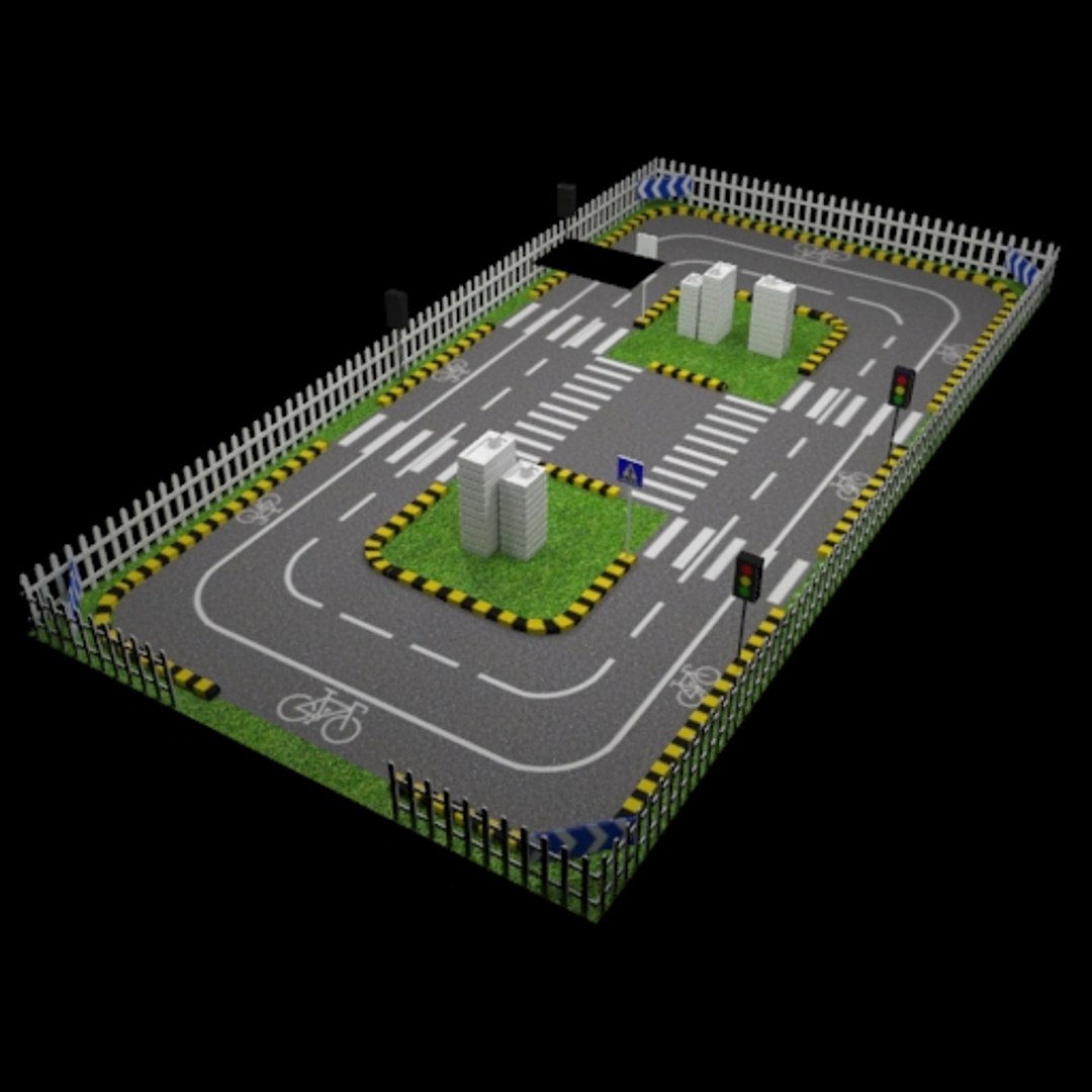 Road Track Traffic Playground Model - TurboSquid 1499672