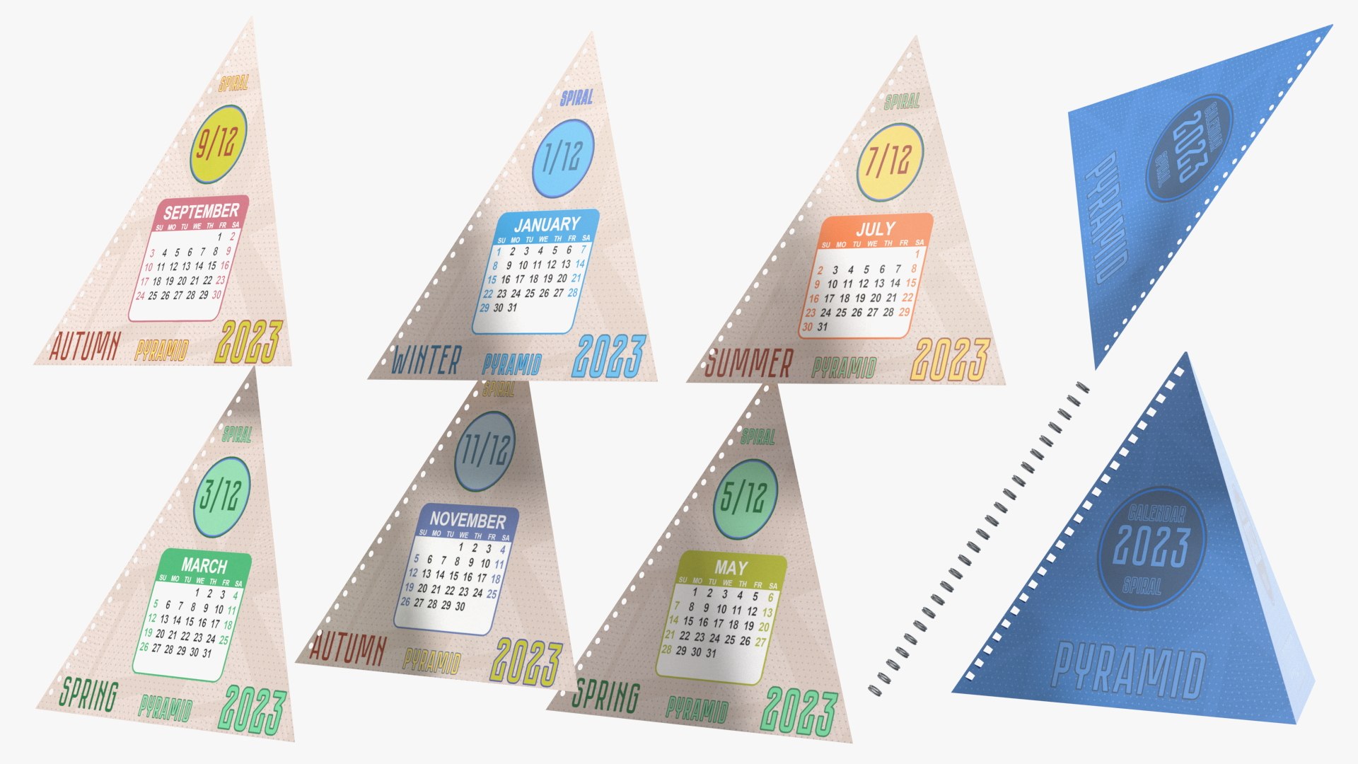 Pyramid Desk Calendar Mockup 3D Model - TurboSquid 2055315