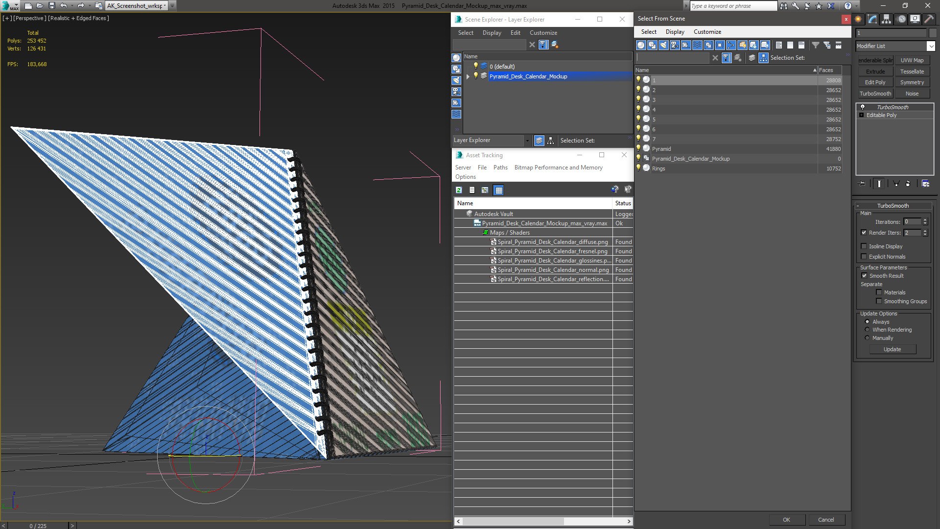 Pyramid Desk Calendar Mockup 3D Model - TurboSquid 2055315