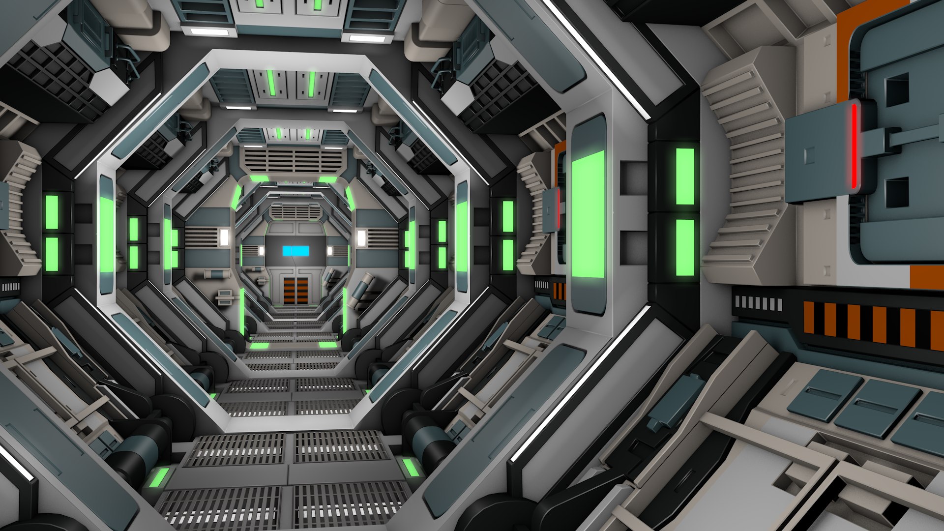 3D Sci Fi Corridor Interior - TurboSquid 2517957