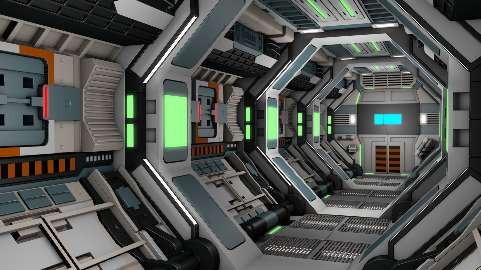 3D Sci Fi Corridor Interior - TurboSquid 2517957