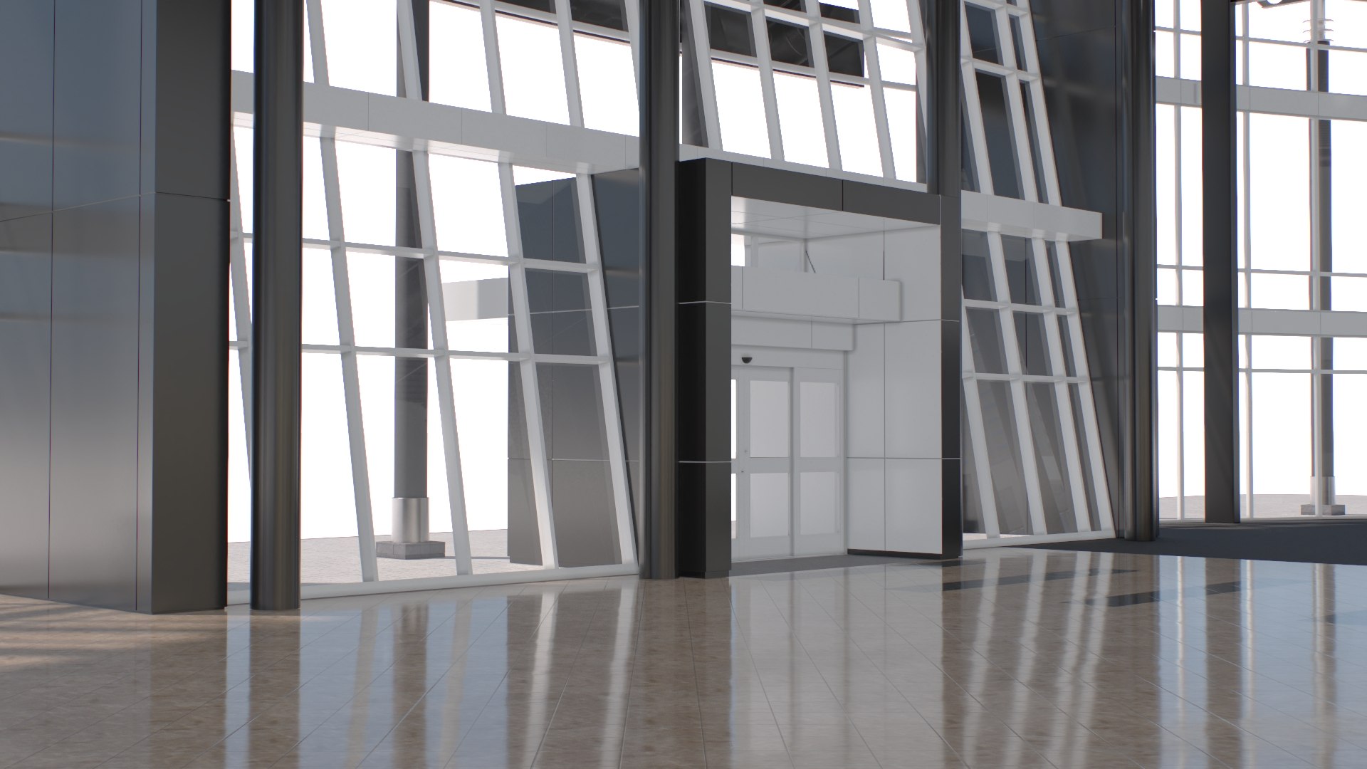 3D Modern Commercial Building Architecture With Interior Model ...