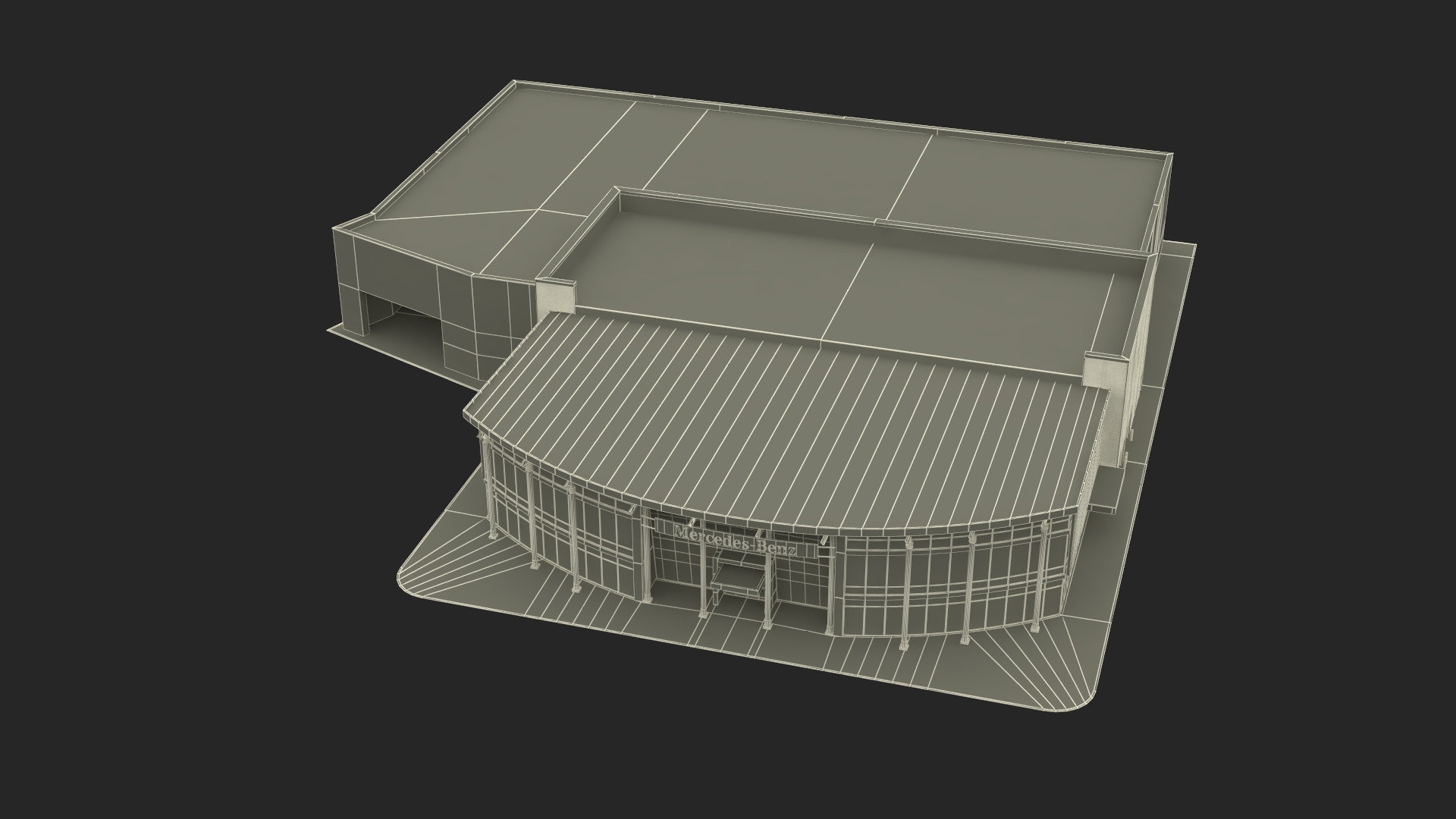 3D Modern Commercial Building Architecture With Interior Model ...