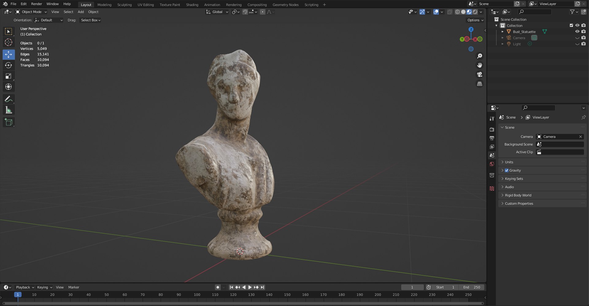 3D Roman Bust Statuette 3D Model - TurboSquid 1980298
