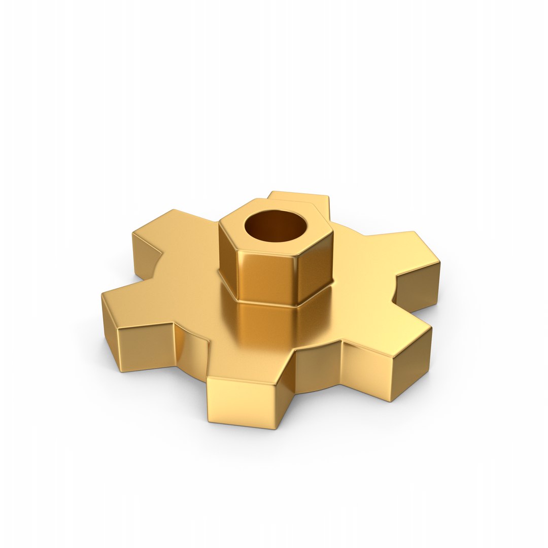 3D Gold Gear - TurboSquid 2296847