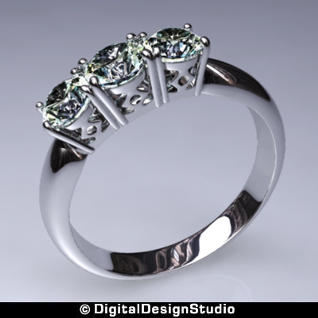 3d Model Of Diamond Rings