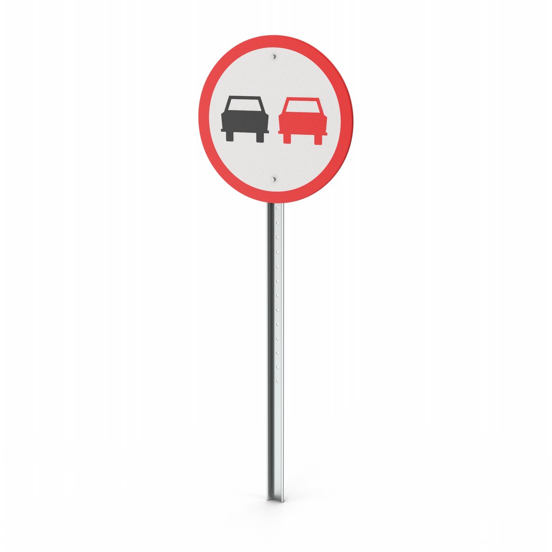 3D Model No Overtaking Road Sign - TurboSquid 2041732