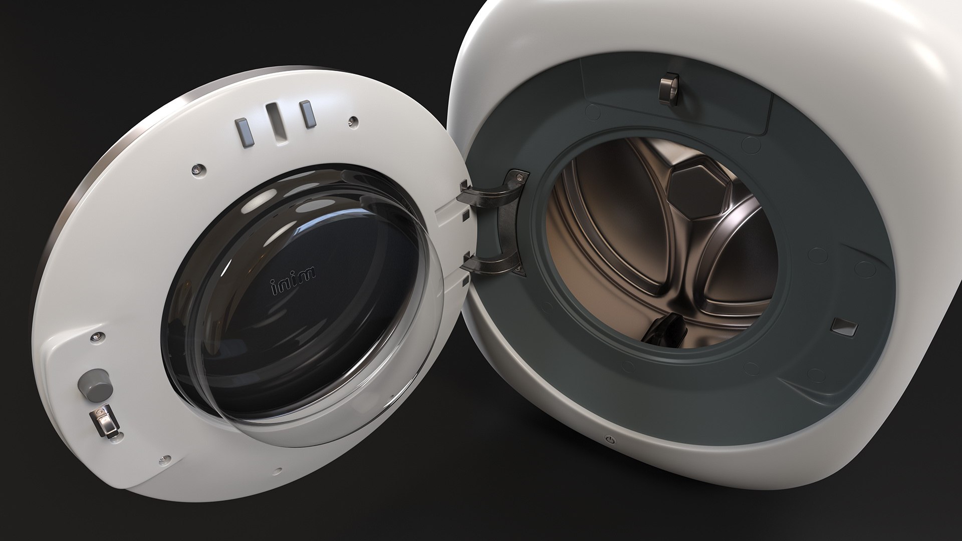 3D Model Wall Mounted Washer Dryer Machine Daewoo White - TurboSquid ...