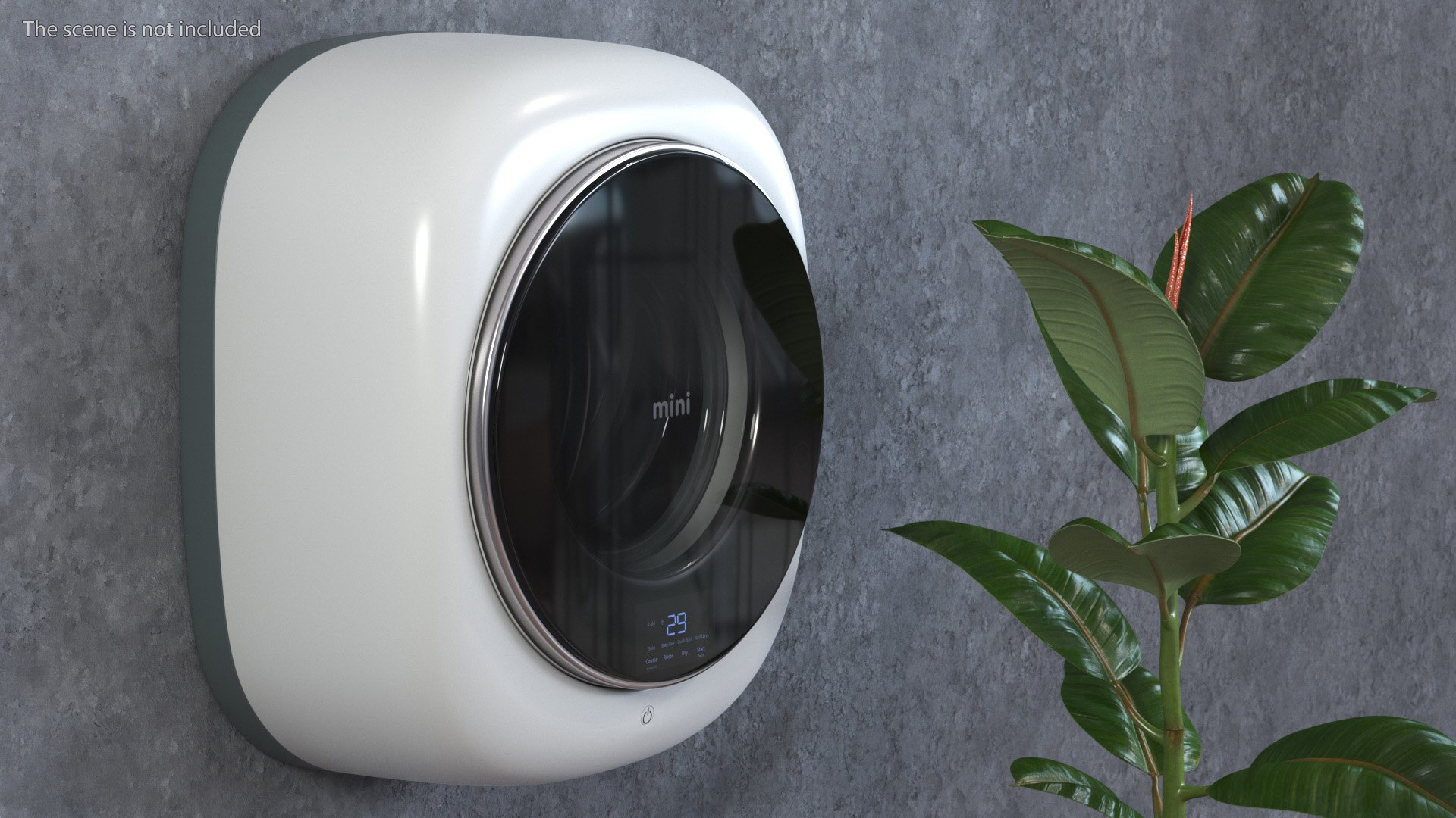 3D Model Wall Mounted Washer Dryer Machine Daewoo White - TurboSquid ...