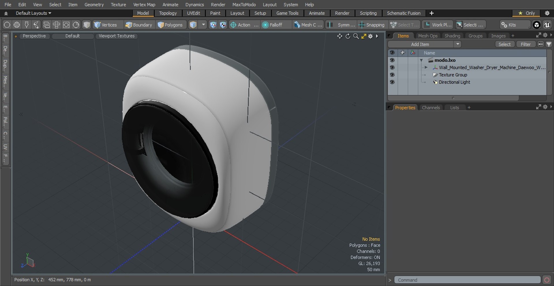 3D Model Wall Mounted Washer Dryer Machine Daewoo White - TurboSquid ...