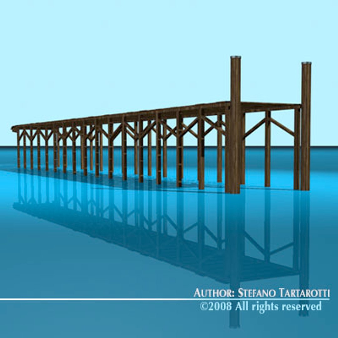 Wood Pontoon 3d Model