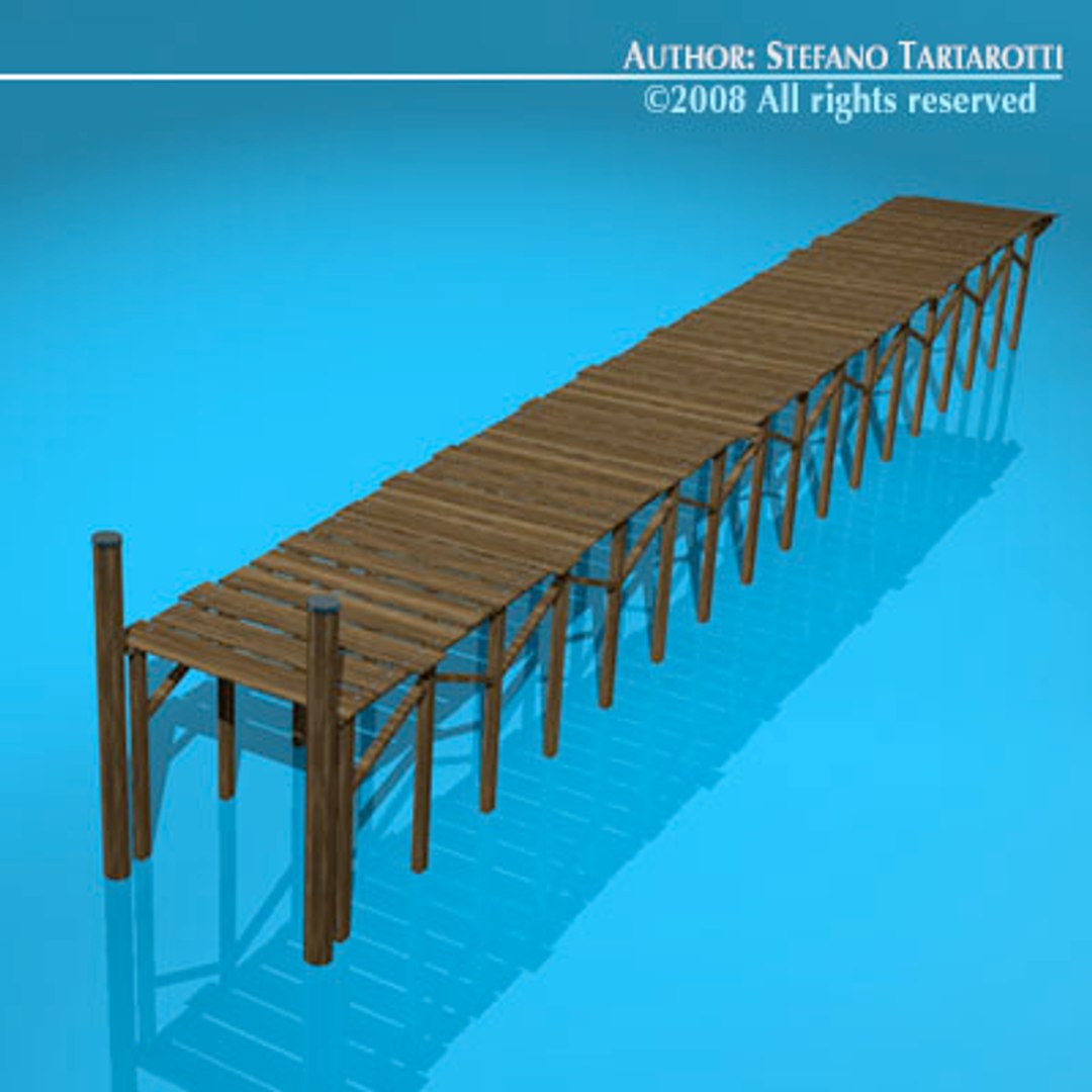 Wood Pontoon 3d Model