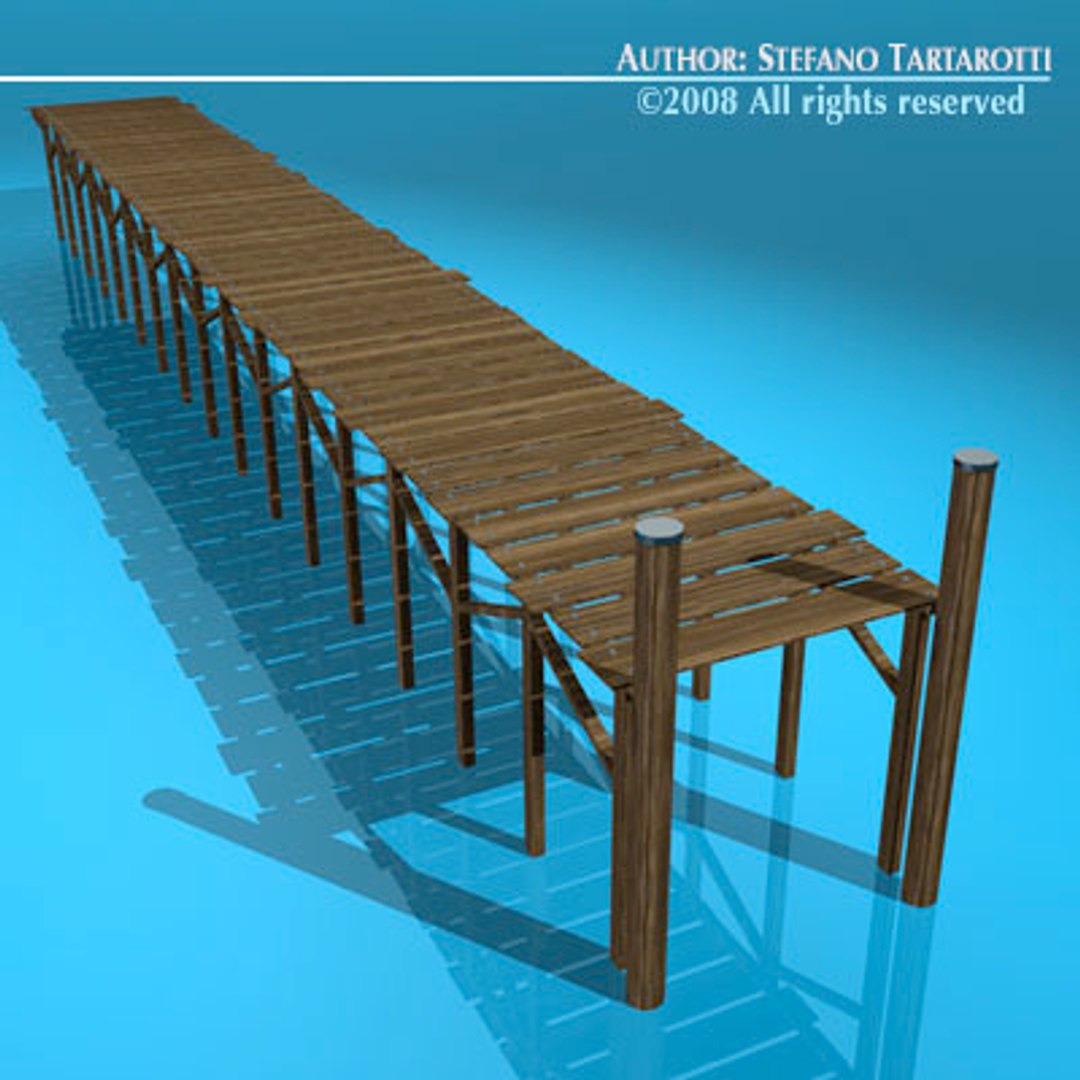 Wood Pontoon 3d Model