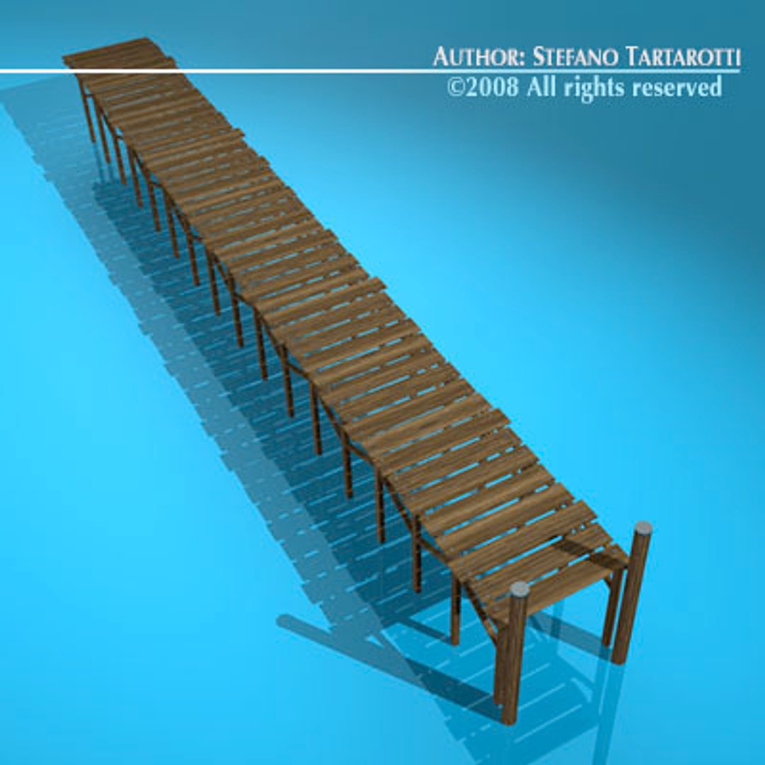 Wood Pontoon 3d Model