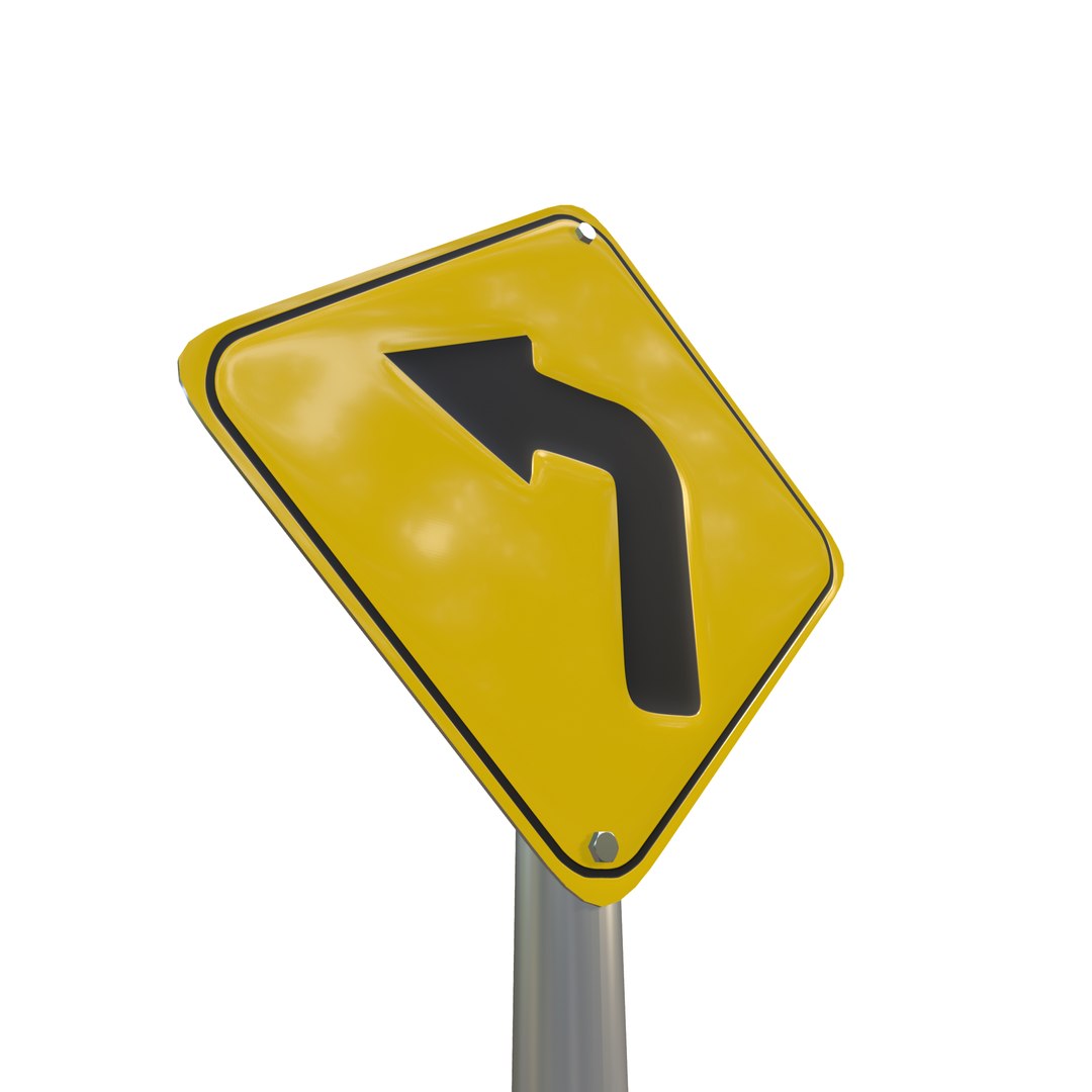 3D Sharp Turn Traffic Sign - TurboSquid 2373094