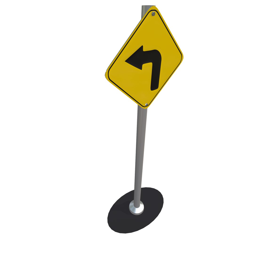 3D Sharp Turn Traffic Sign - TurboSquid 2373094