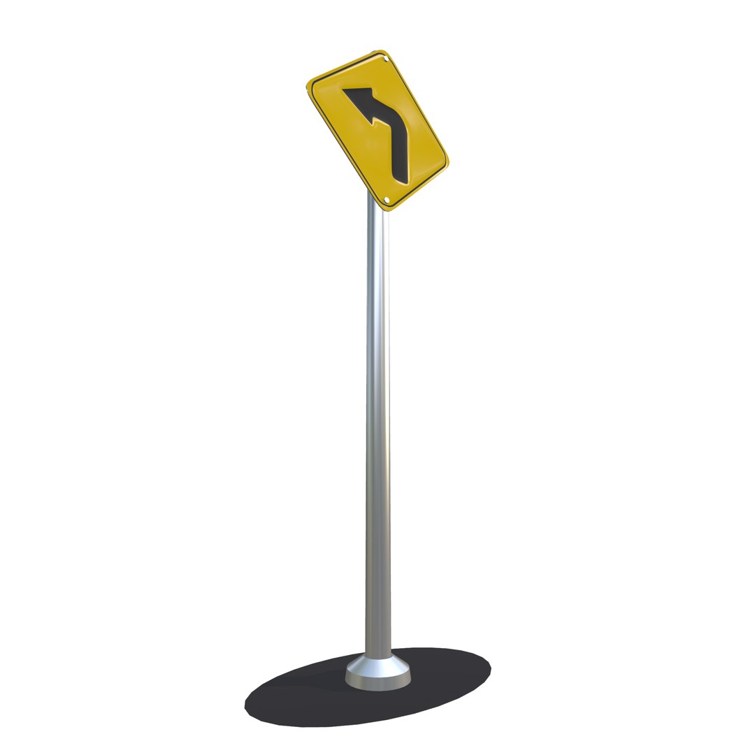 3D Sharp Turn Traffic Sign - TurboSquid 2373094