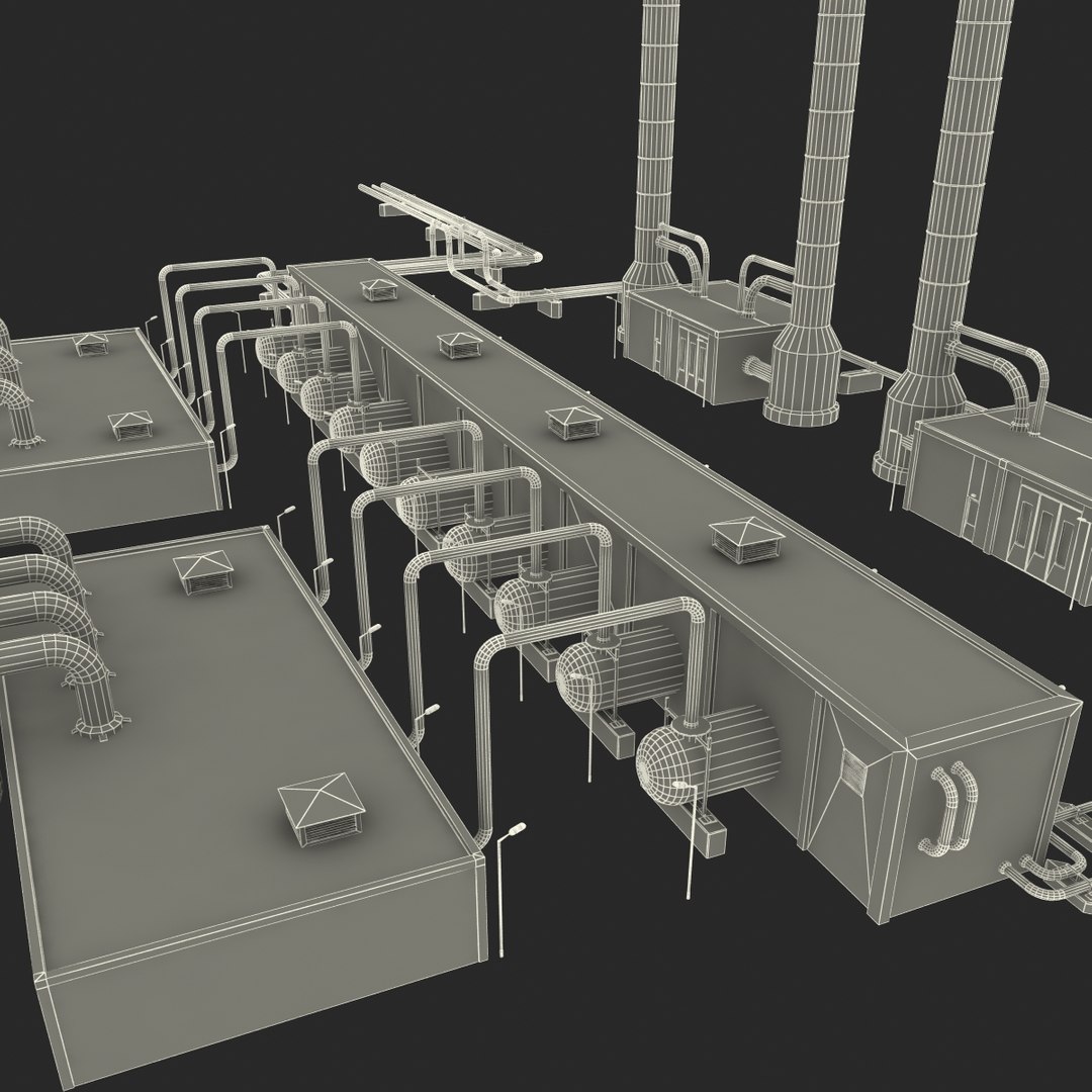 3d model of geothermal power plant