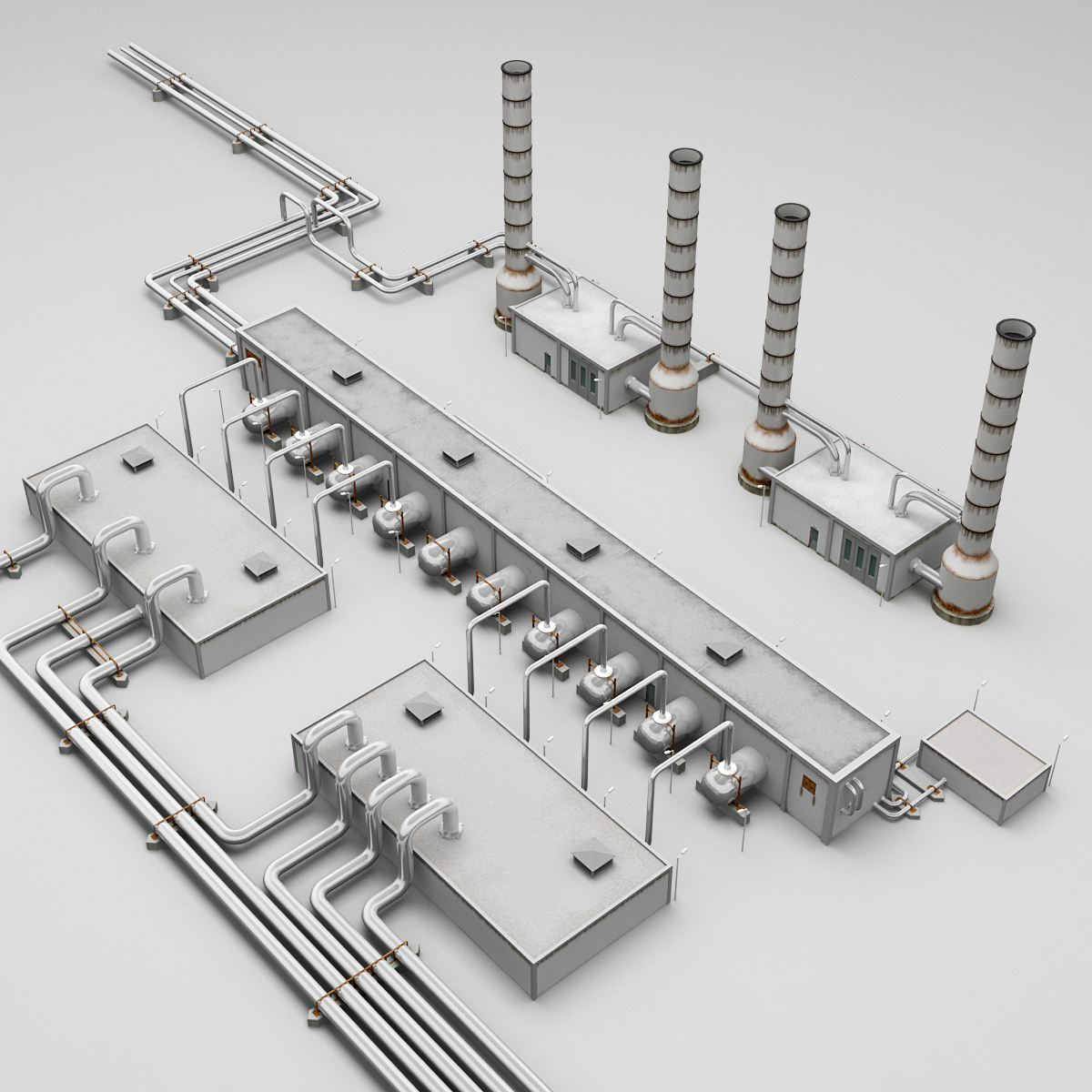 3d model of geothermal power plant