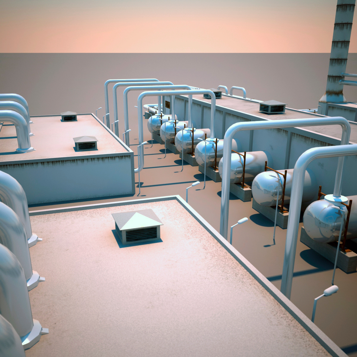 3d model of geothermal power plant