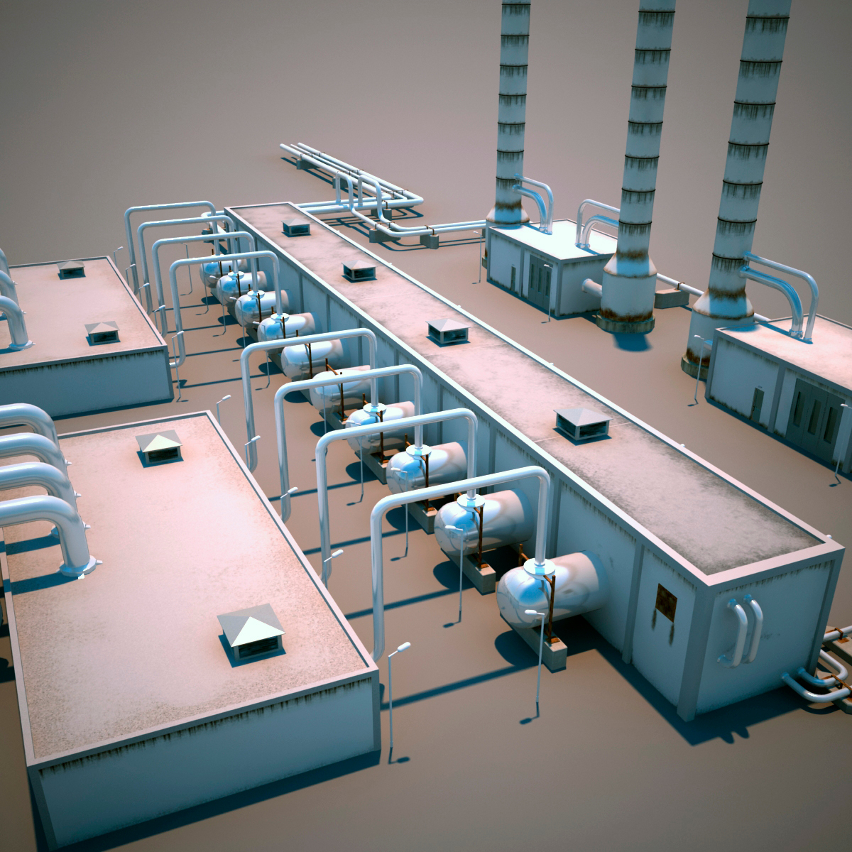 3d model of geothermal power plant