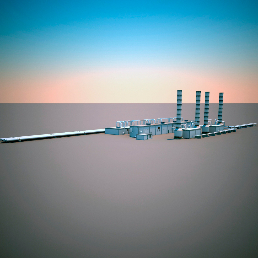 3d model of geothermal power plant