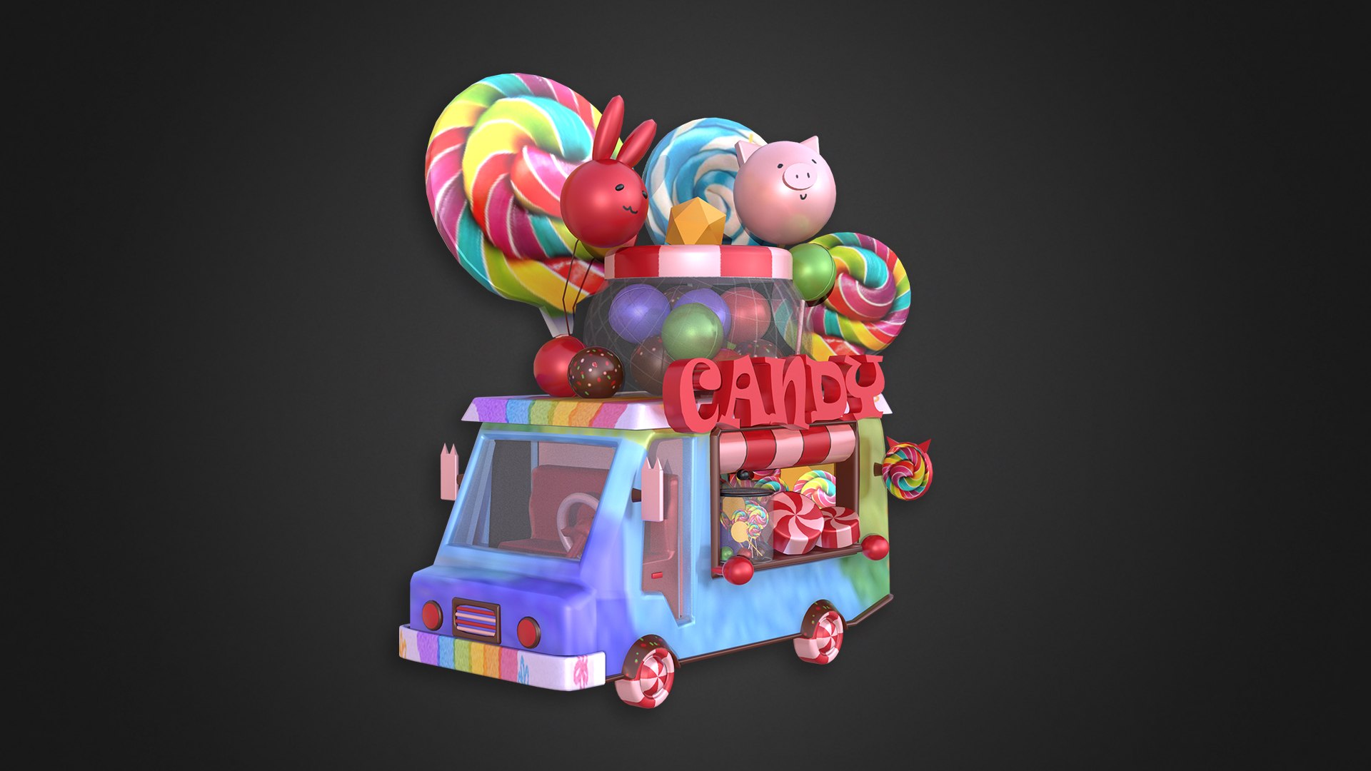 Asset - Cartoons - Food Car - Candy 3D Model - TurboSquid 2153216