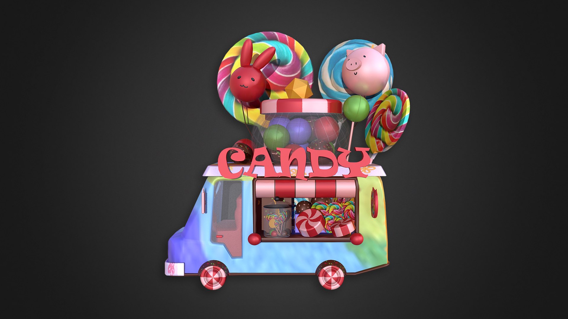 Asset - Cartoons - Food Car - Candy 3D Model - TurboSquid 2153216