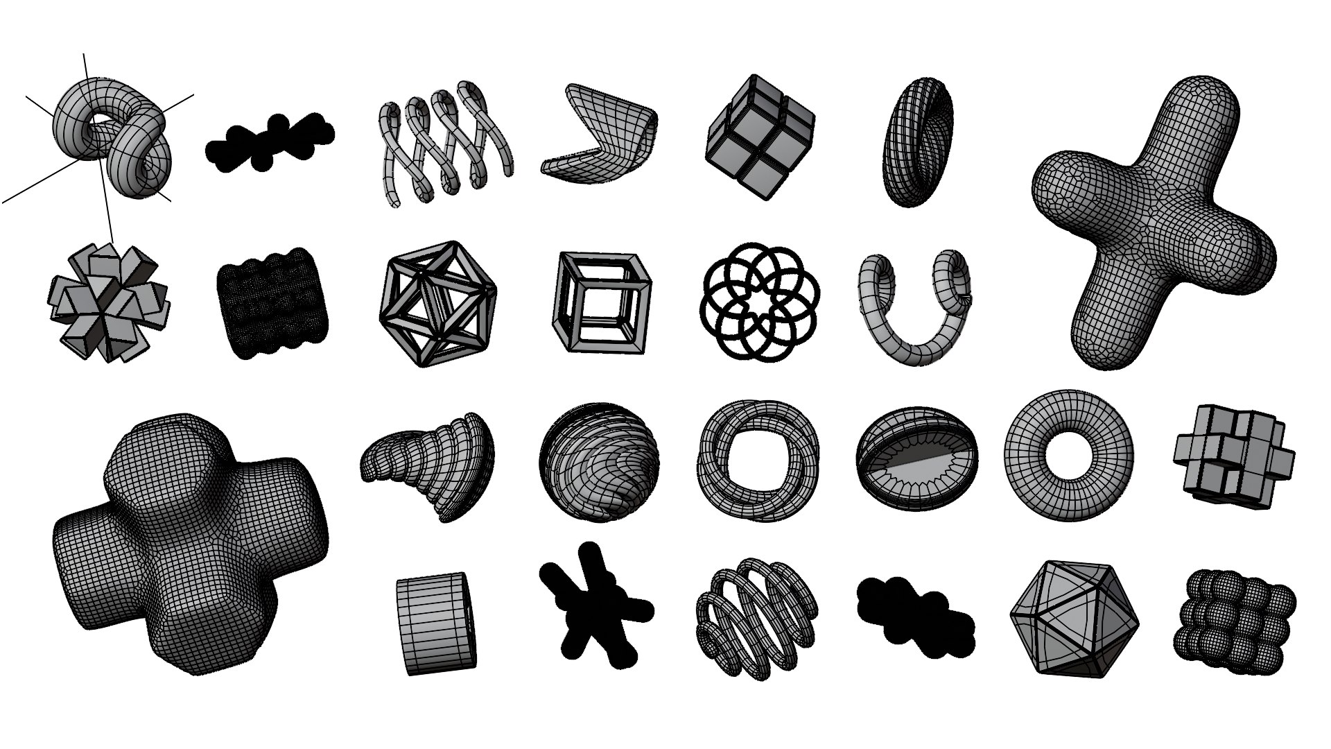 3D Abstract Chrome Effect Collection - TurboSquid 2252614