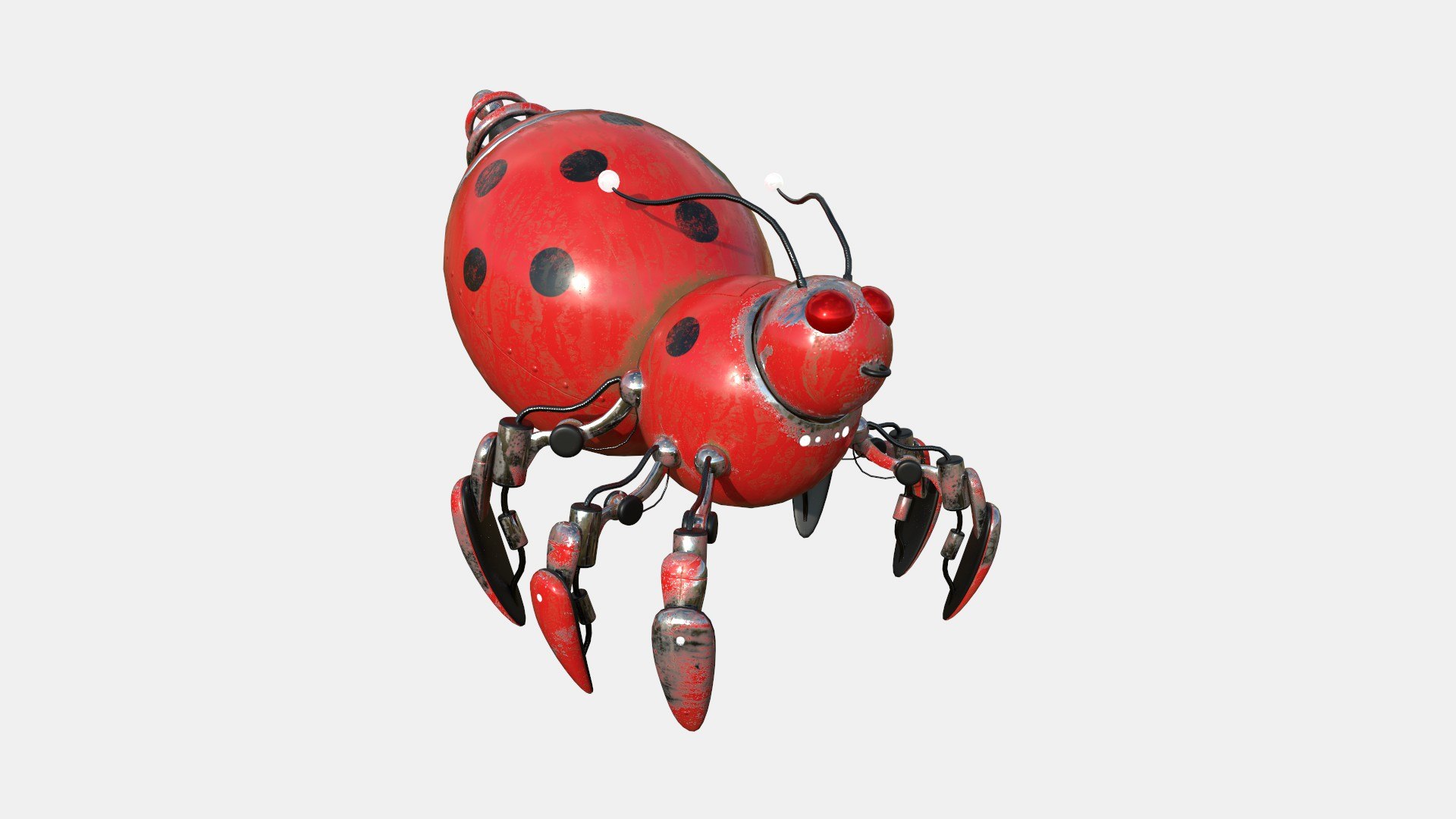 3D Cute Robot E09 Red Paint - SciFi Character Design Model - TurboSquid ...