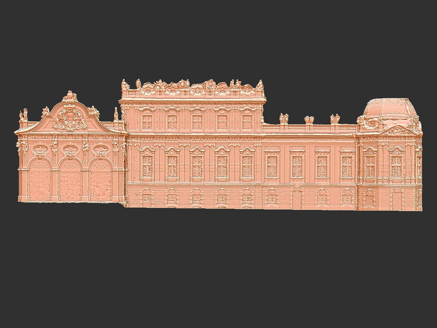 Palace baroque facade 3D model - TurboSquid 1187900