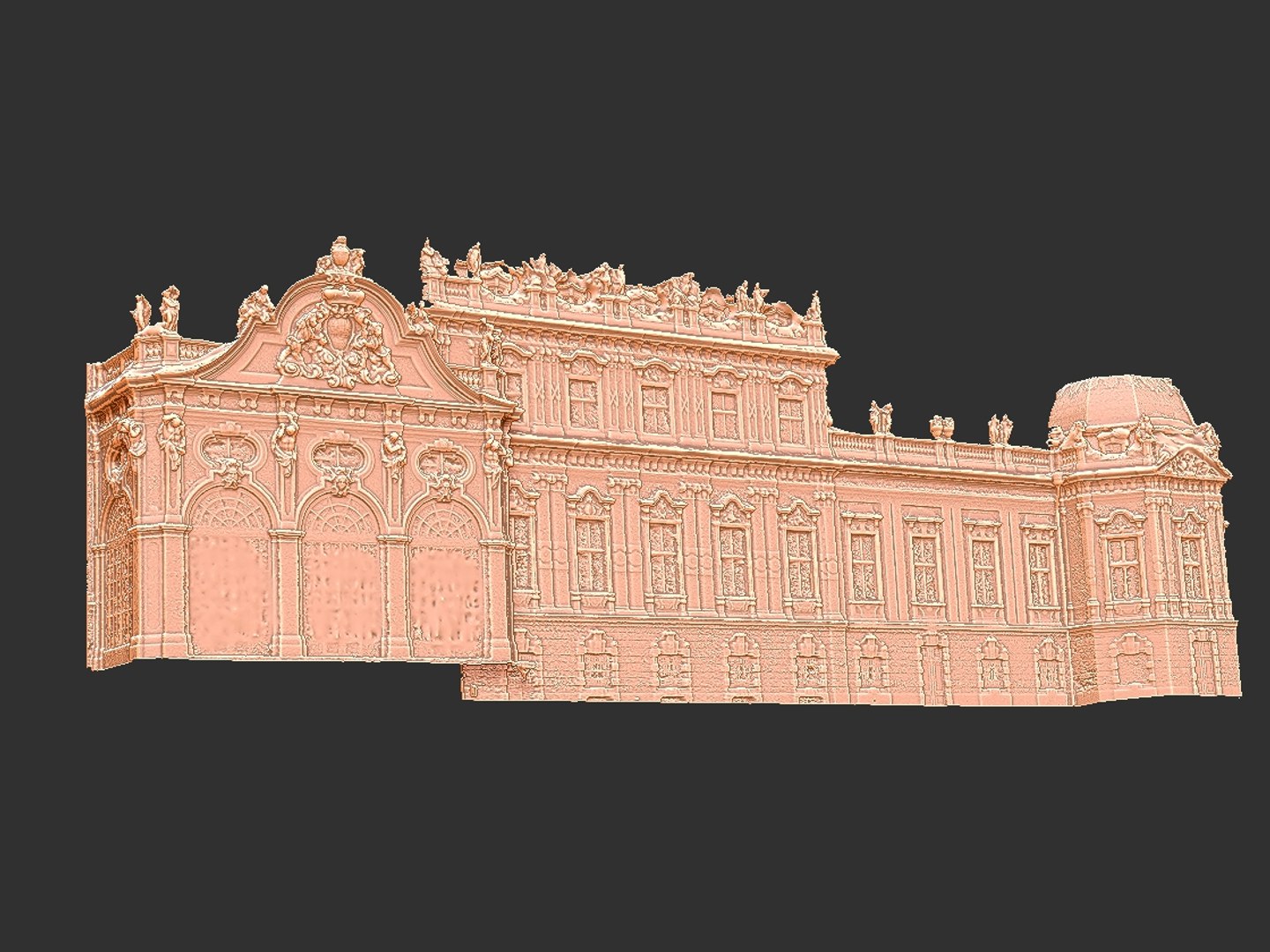 Palace baroque facade 3D model - TurboSquid 1187900
