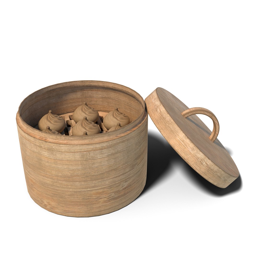 modelo 3d Bamboo Dumpling basket - TurboSquid 2083215