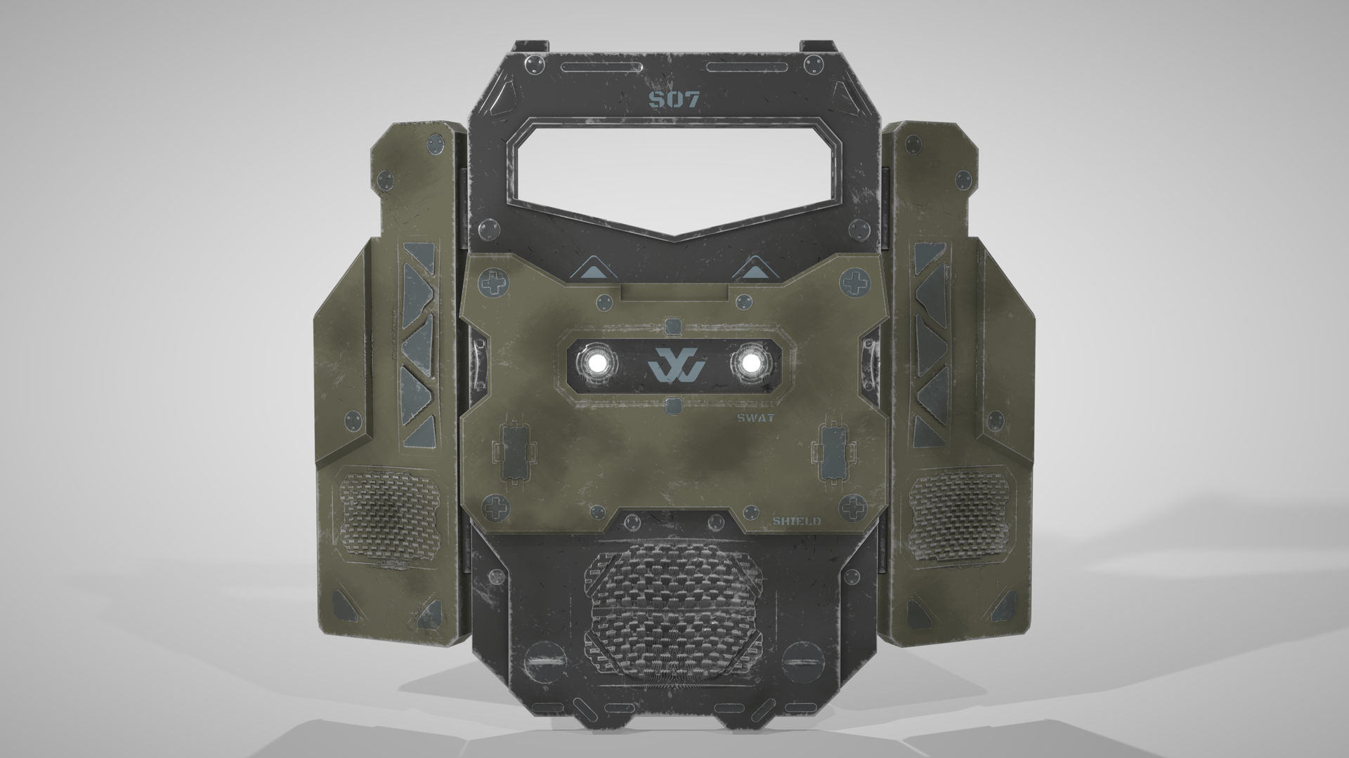 3D Sci-fi Ballistic Shield - TurboSquid 2145180