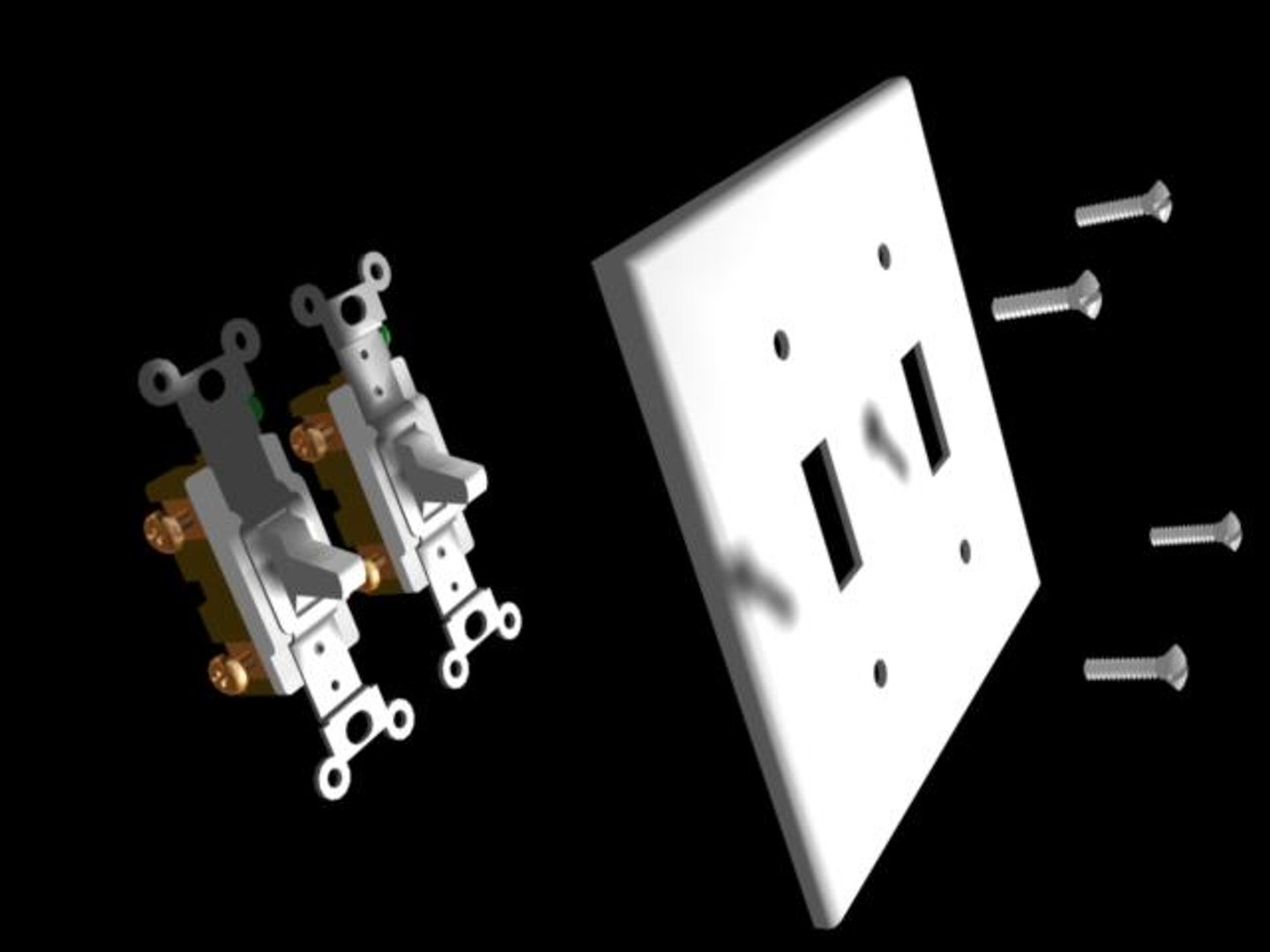 3d model light switch