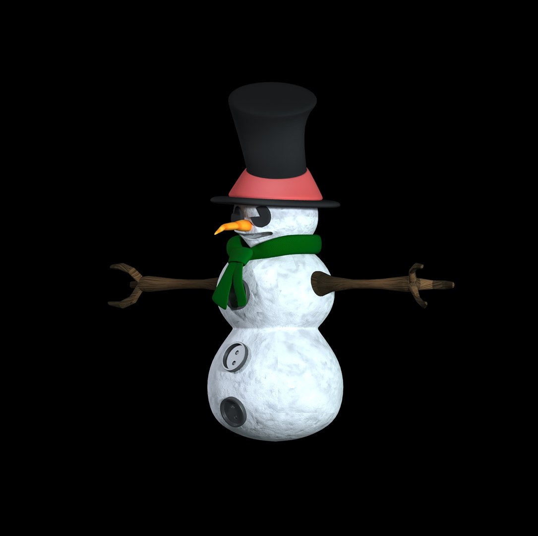 3D snowman snow rigged model - TurboSquid 1327825