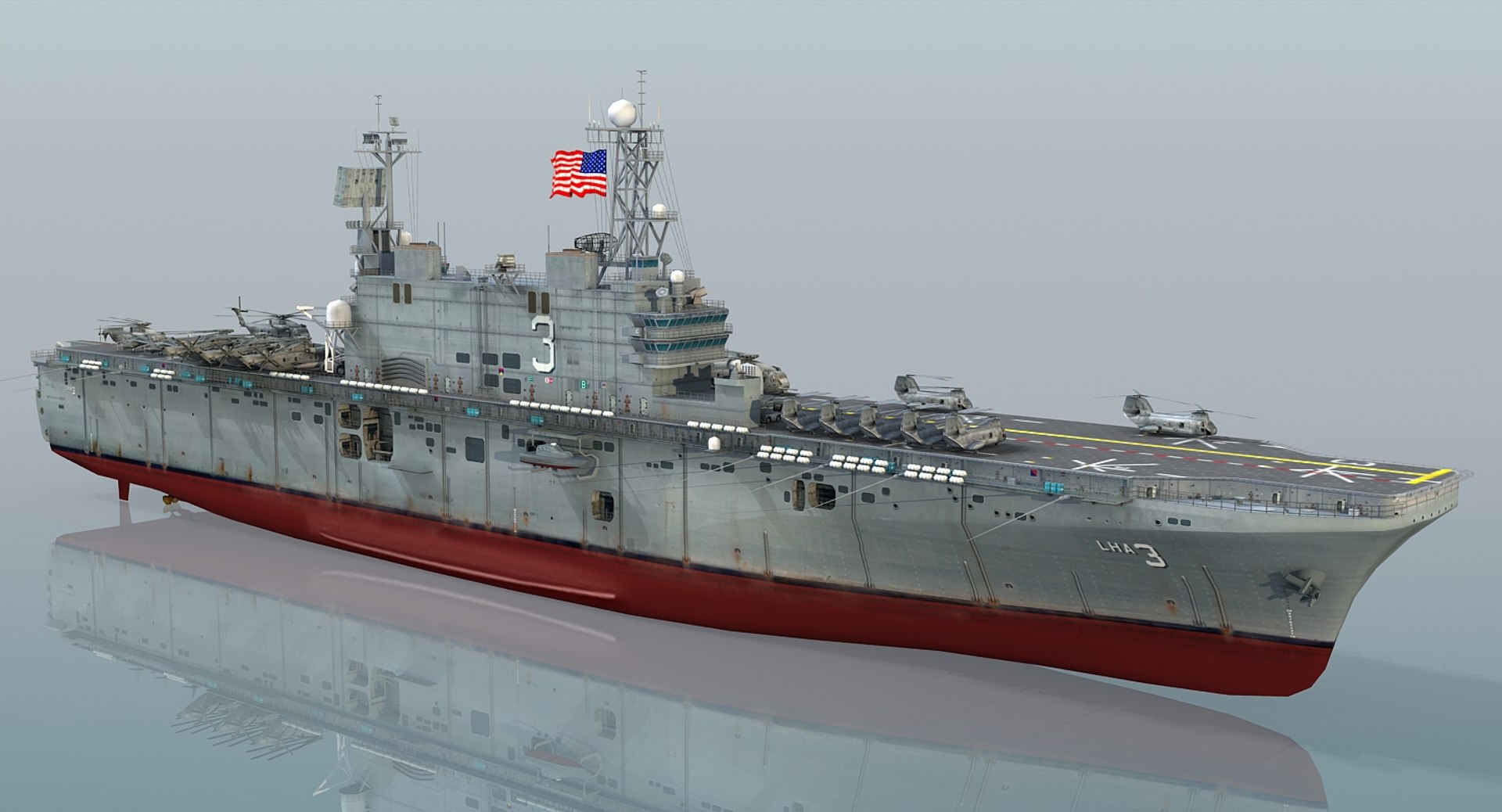 Uss Belleau Wood Lha-3 3d 3ds