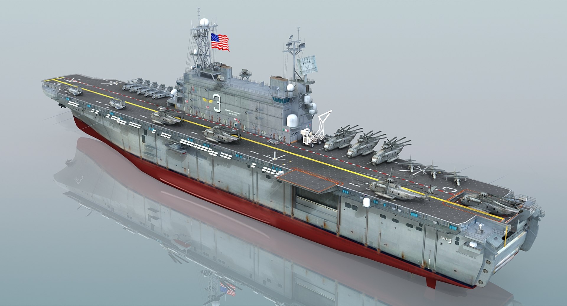 Uss Belleau Wood Lha-3 3d 3ds