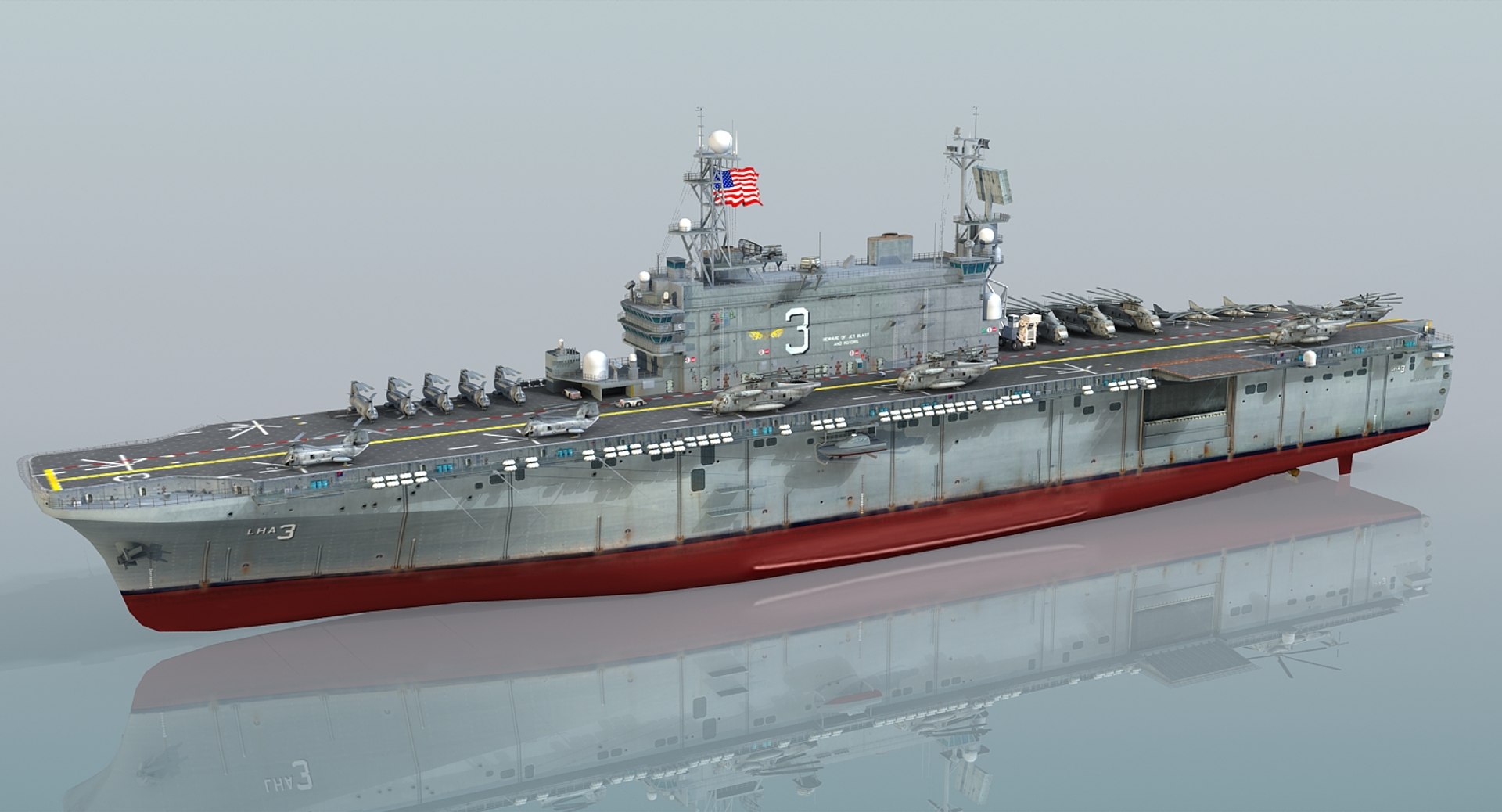 Uss Belleau Wood Lha-3 3d 3ds