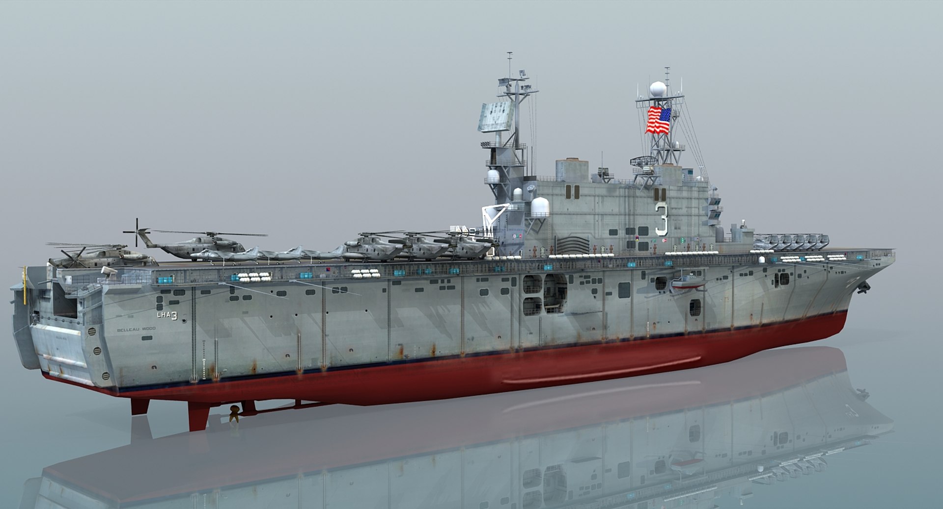 Uss Belleau Wood Lha-3 3d 3ds