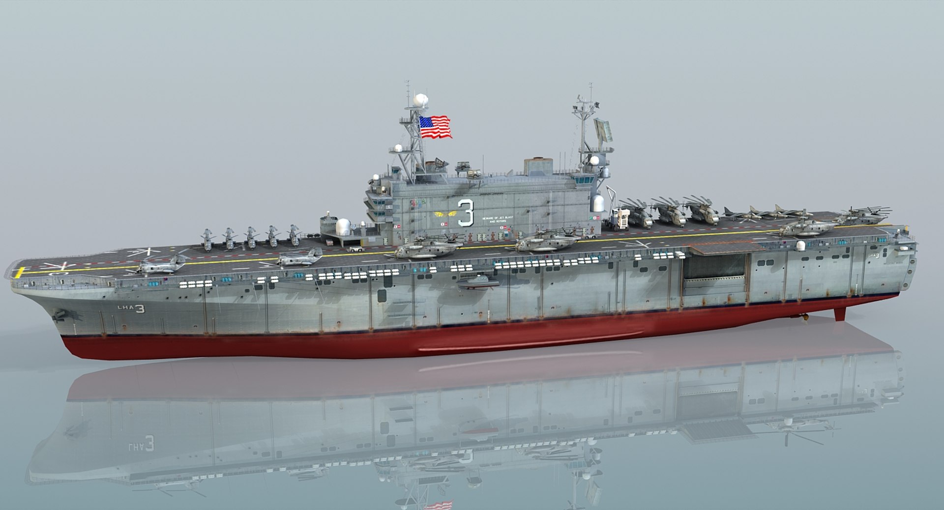 Uss Belleau Wood Lha-3 3d 3ds