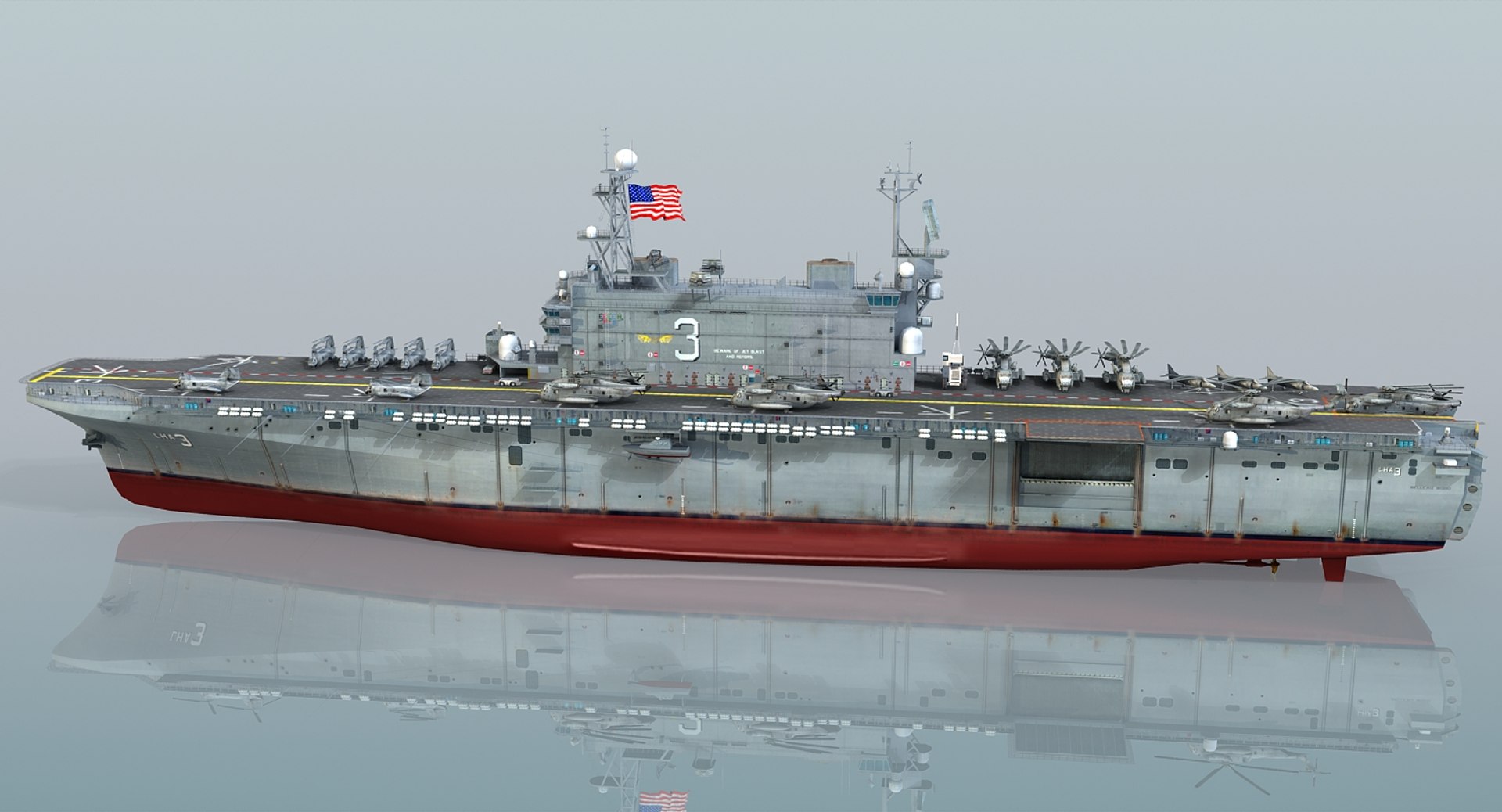 Uss Belleau Wood Lha-3 3d 3ds